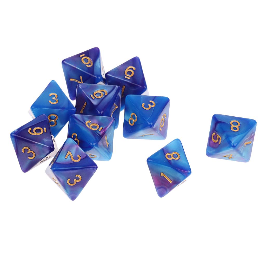 10pcs 8 Sided Dice D8 Polyhedral Dice for Game Dice New | eBay