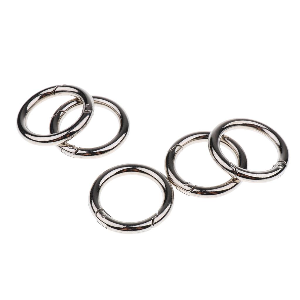 5pcs Circle Round Carabiner Hook Keyring Buckle Snap Clips Keychain ...
