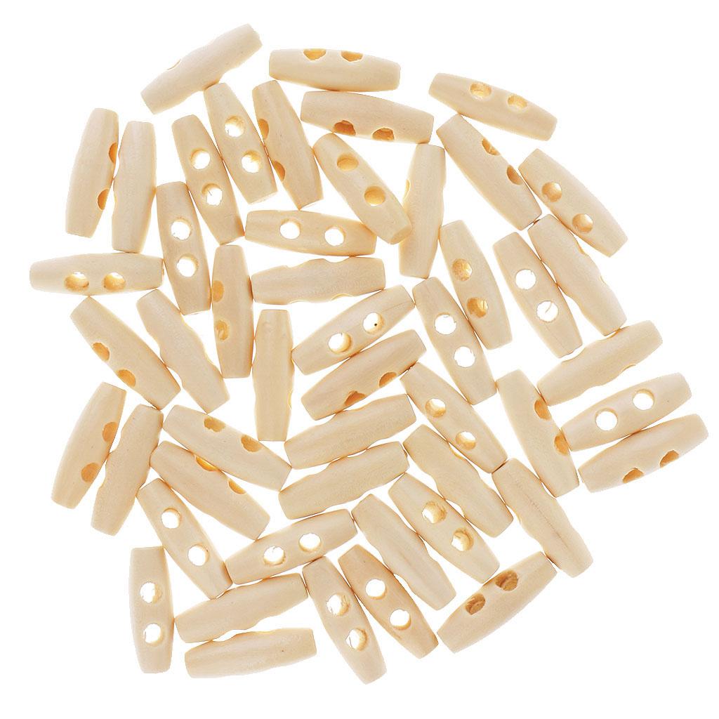 50Pcs DIY Wooden Toggle Buttons for Kids Children Clothes | eBay UK