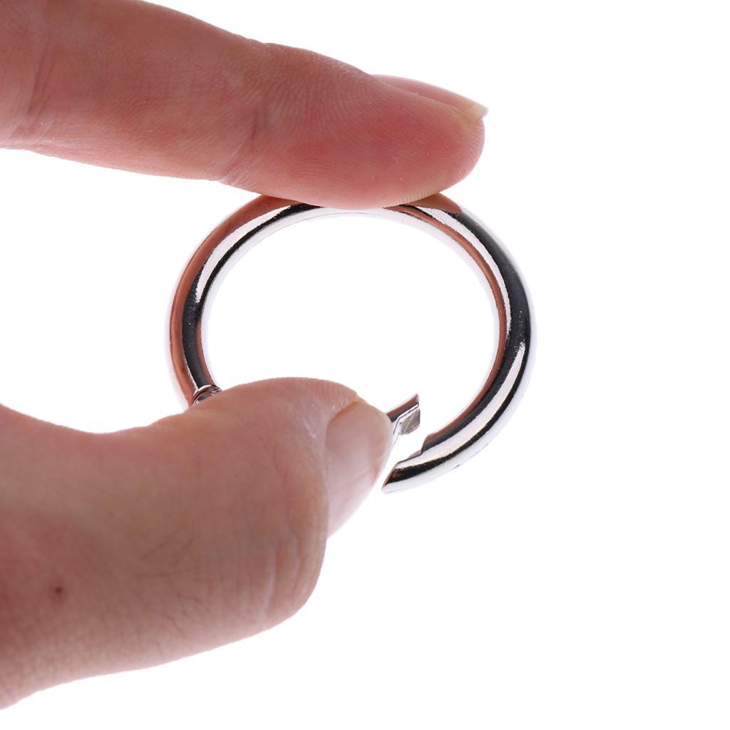 5x Round Carabiner Camping Spring Snap Clip Hook Keychain Key Ring 15mm ...