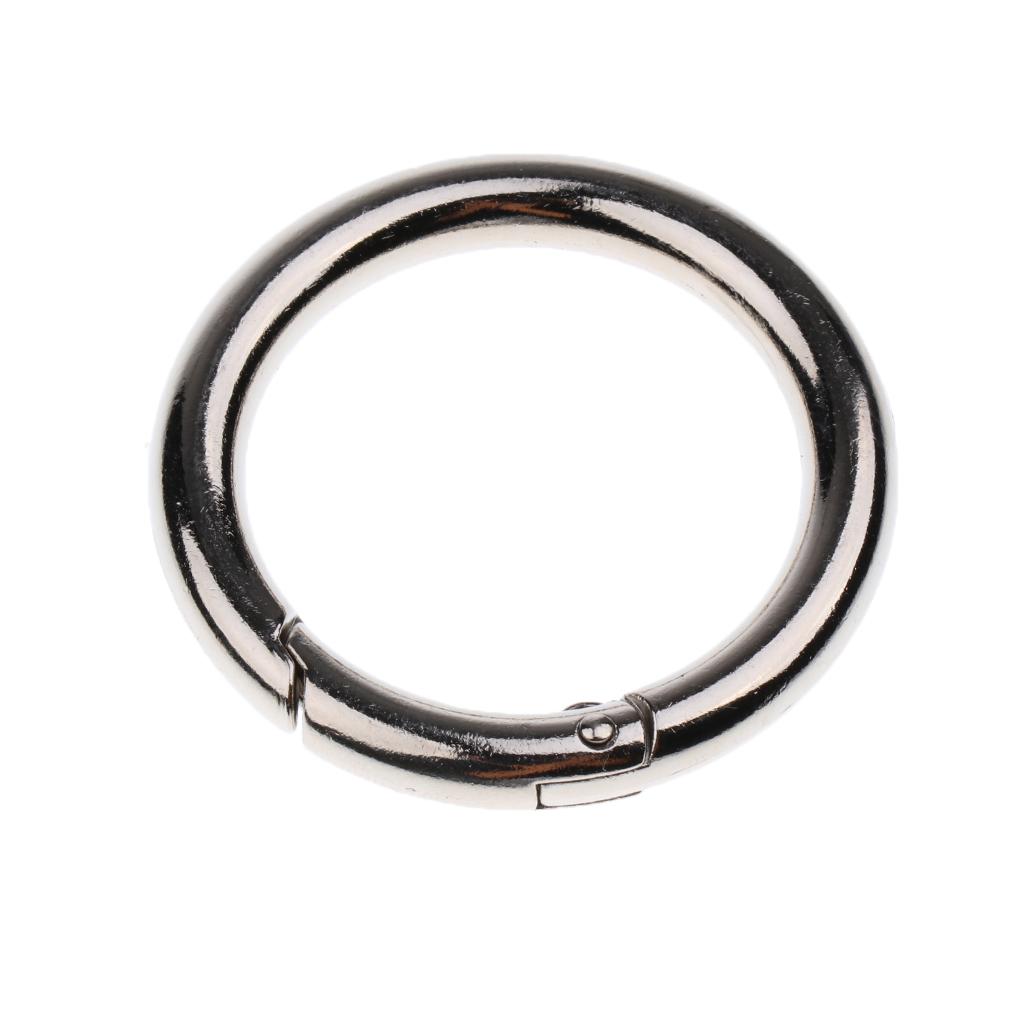 5x Round Carabiner Camping Spring Snap Clip Hook Keychain Key Ring 15mm ...