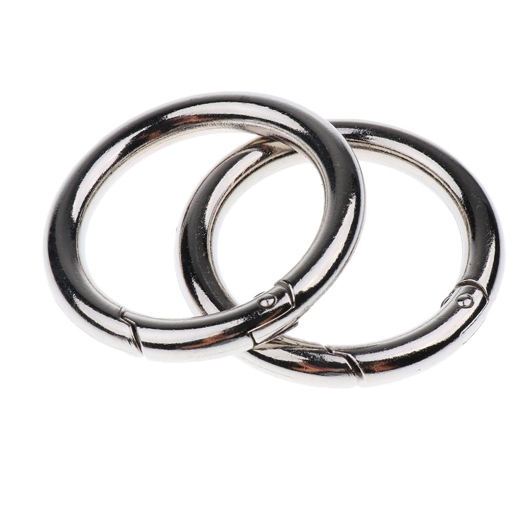 5x Round Carabiner Camping Spring Snap Clip Hook Keychain Key Ring 15mm ...