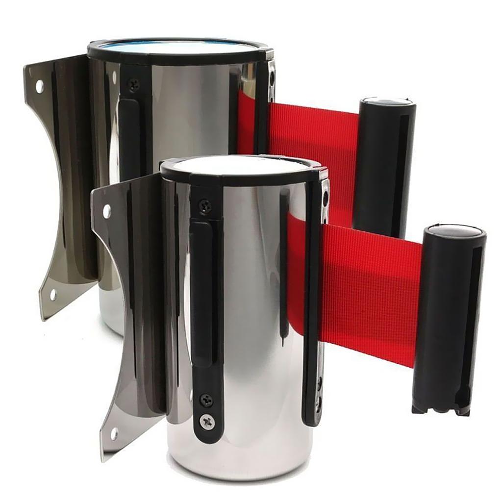 Belt Stanchion Queue Barrier Post Wall Mount Retractable Ribbon Crowd ...