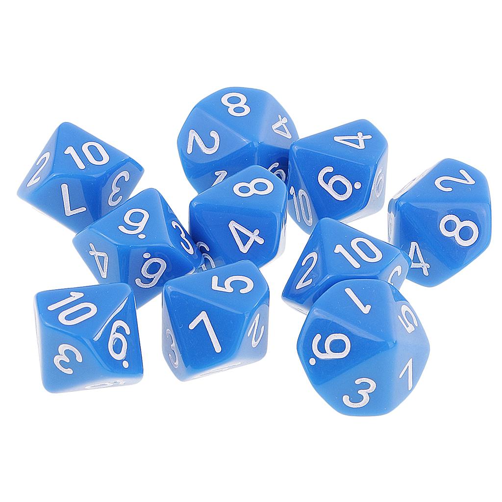 10pcs 10 Sided Dice D10 Acrylic Dice for Table Games | eBay
