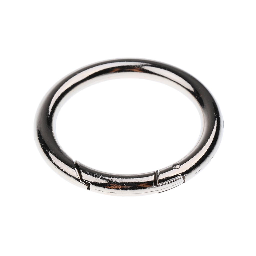 5x Round Carabiner Camping Spring Snap Clip Hook Keychain Key Ring 15mm ...