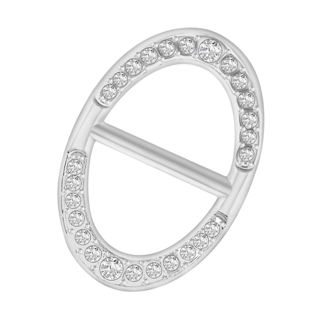 Women Double Rings Scarf Ring Silk Scarves Clip Holder Jewelry Brooch ...