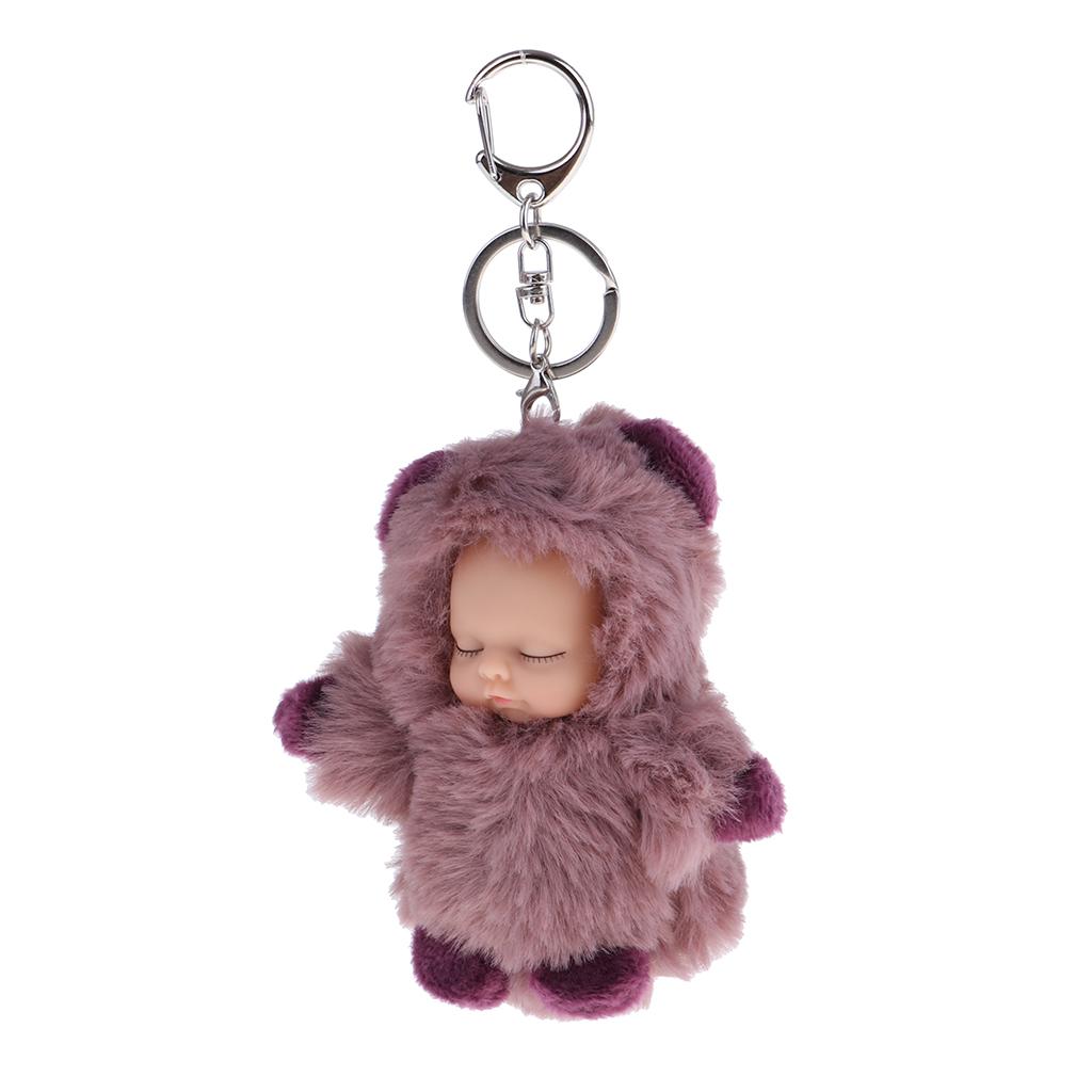10cm Sleeping Baby Plush Stuffed Doll Toy Key Chain Key Ring Bag ...