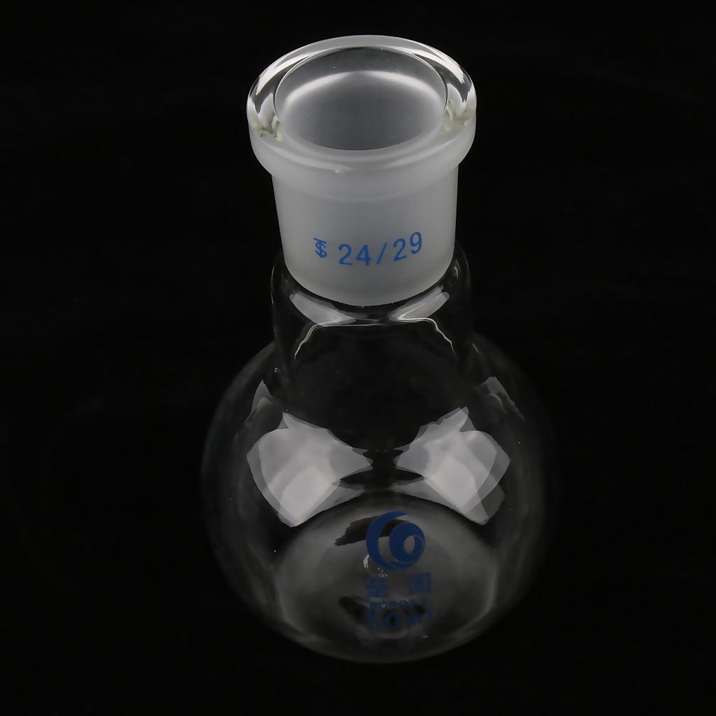 Lab Glass Single Mouth Flat Bottom Boiling Flasks with Stoppers 50/100 ...