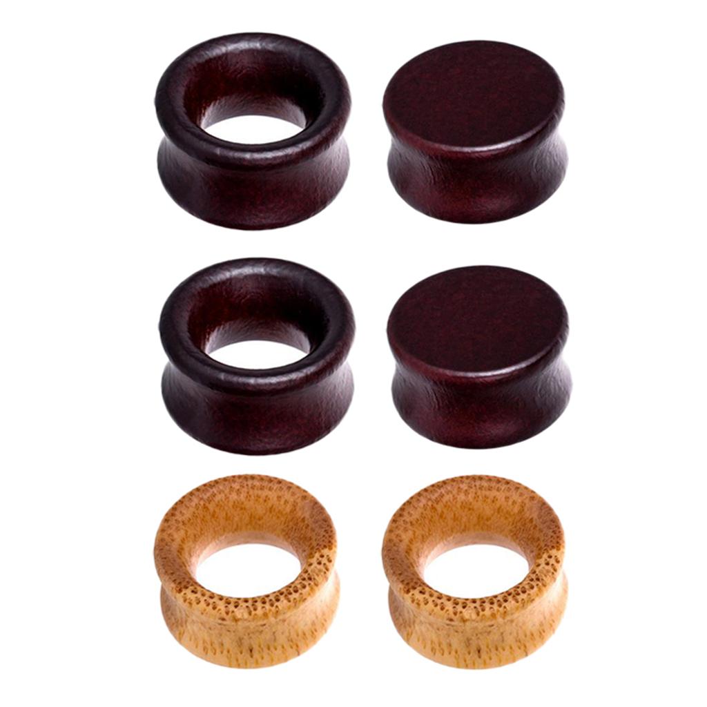 3 Pairs Retro Wooden Ear Plugs Tunnels Gauges Stretcher Piercing 8mm ...