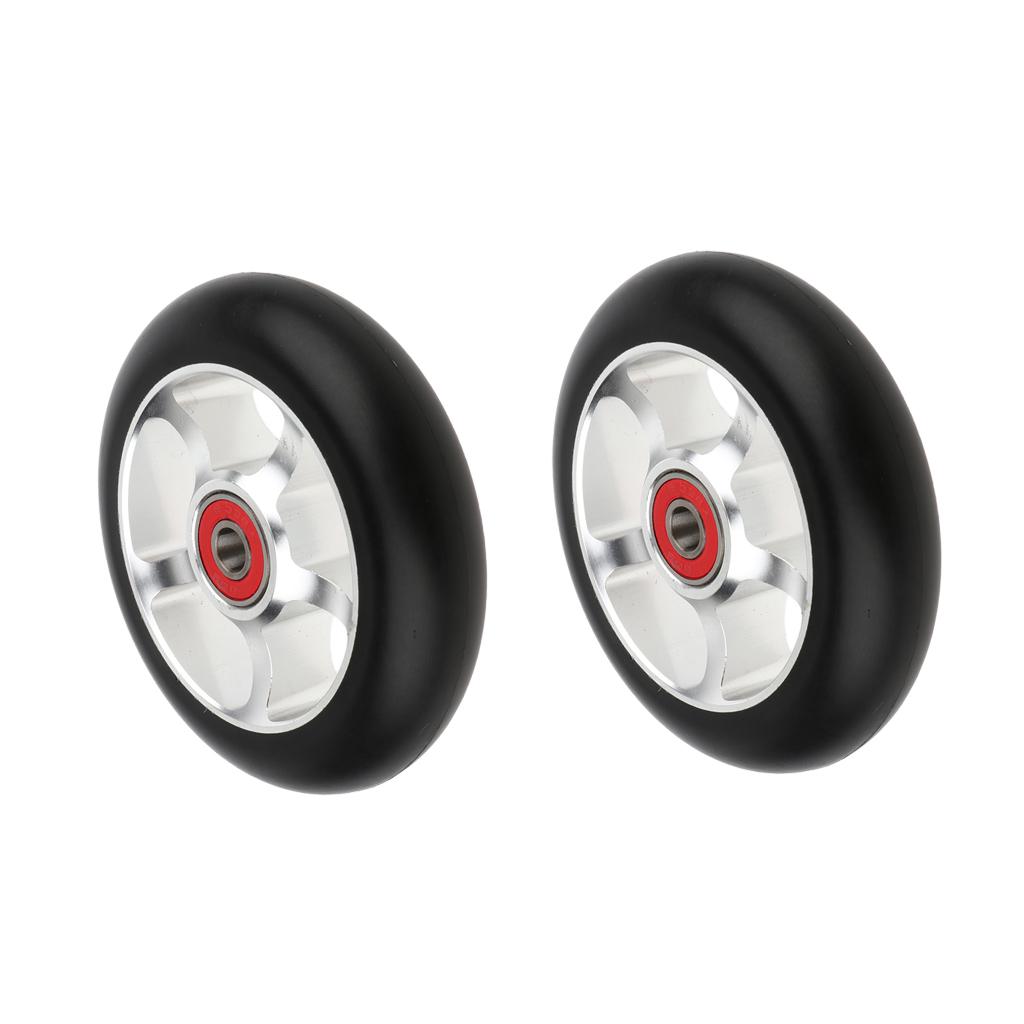 2x Stunt Roller Rad Rollerräder Rollen 100mm Räder scooter wheels mit ...
