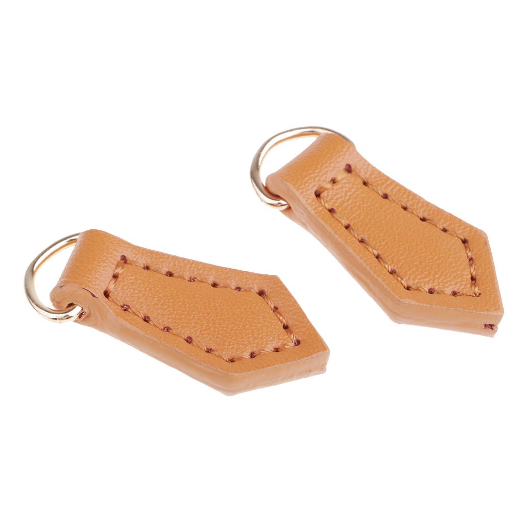2Pcs Diamond Leather Zipper Tags Zipper Fixer Pull Tab Head for Bag ...