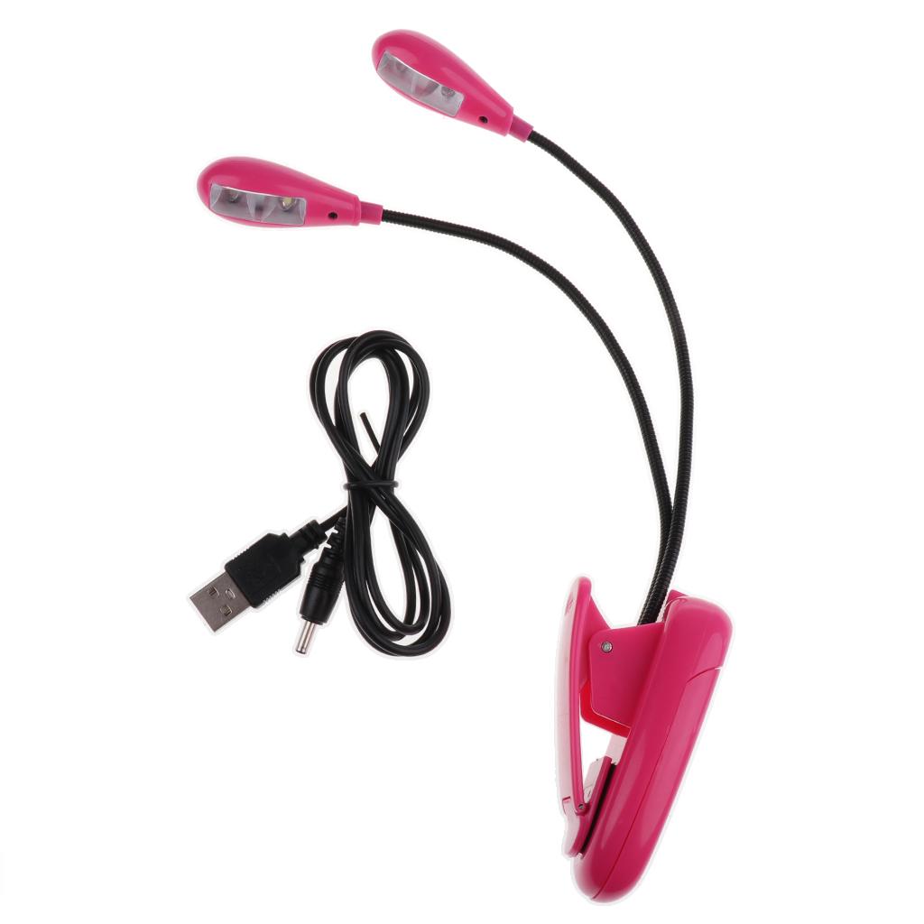 Doppel Notenpult Leuchte Notenständer Licht Lampe 4 LEDS Leselampe ...