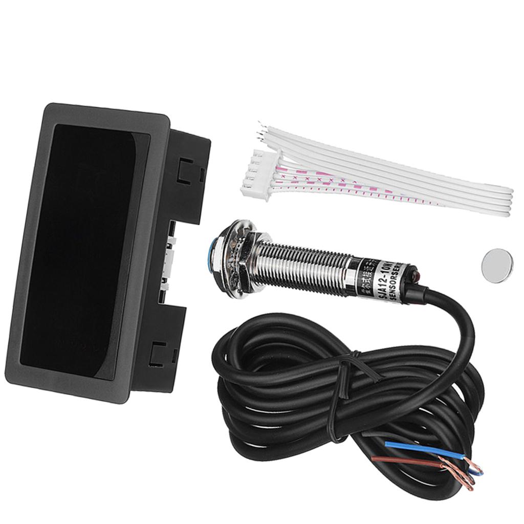 DC 8-24V LED Digital Tachometer Motor Speed Tach Meter Tester 10-9999 ...