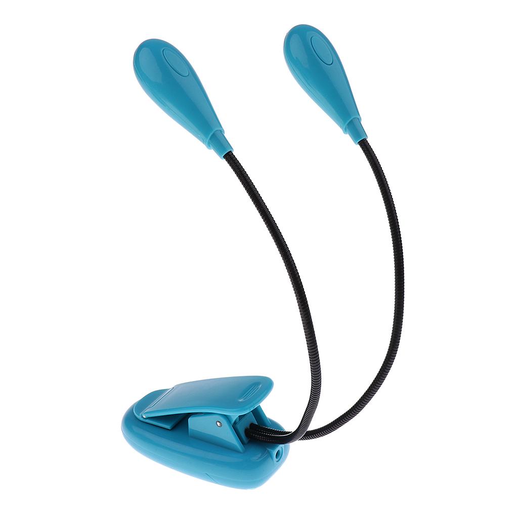 Doppel Notenpult Leuchte Notenständer Licht Lampe 4 LEDS Leselampe ...