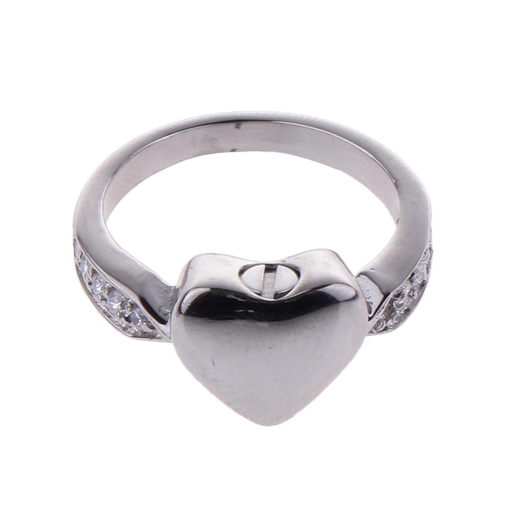 Tiny Heart Cremation Urn Ring Hold Loved Ones Ashes for Women Finger ...