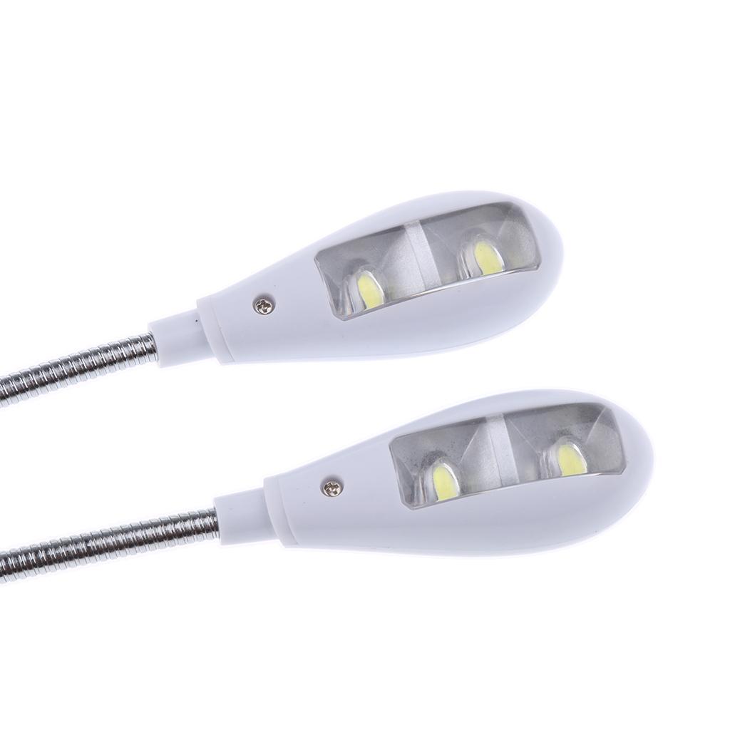 Doppel Notenpult Leuchte Notenständer Licht Lampe 4 LEDS Leselampe ...