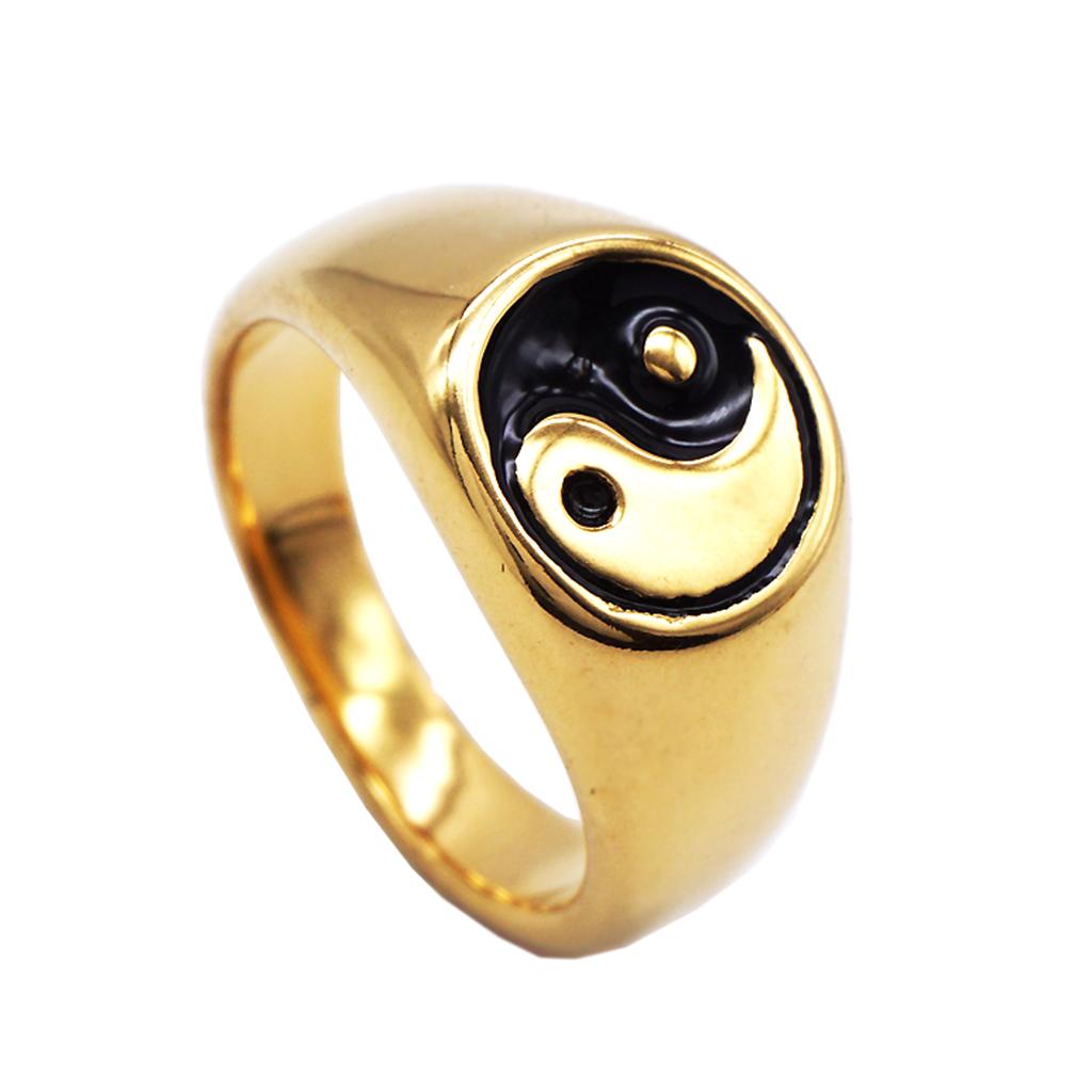 Men's Yin Yang Rings Tai Chi Band San Judas Tadeo Ring Stainless Steel ...