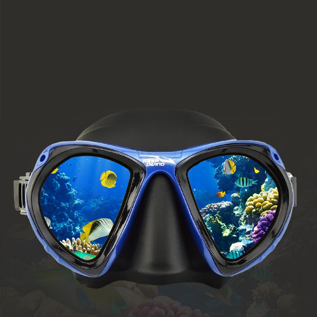 Adult Scuba Silicone Large Frame Goggles Mask & Dry Snorkel Set ...
