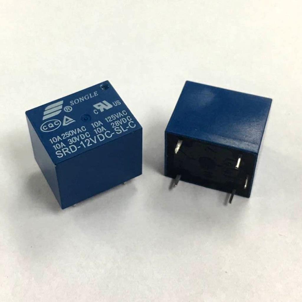 10pcs SONGLE 12V 1 CH Relay SRD-12VDC-SL-C 250V AC 30V 10A DC Workshop