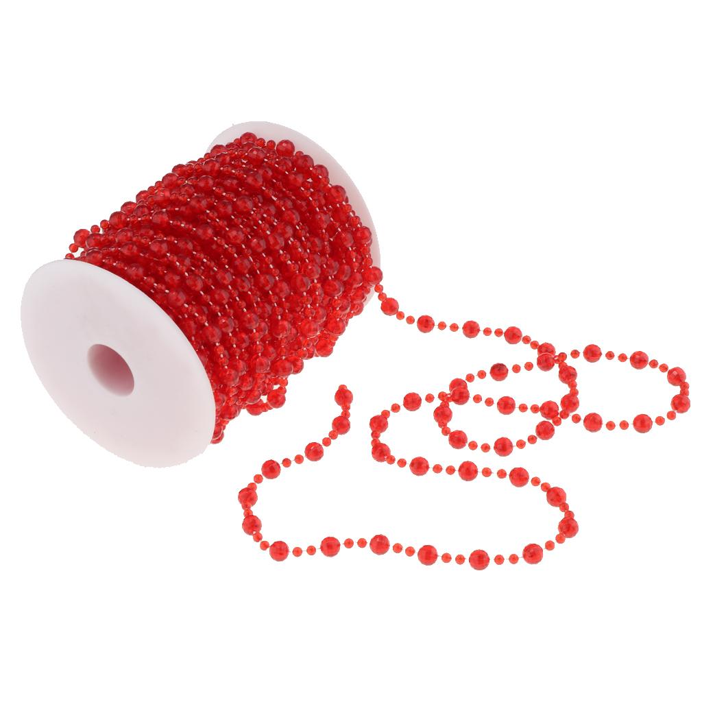 20m/66 ft String Pearl Beads Crystal Strand Garland Wedding Party DIY ...