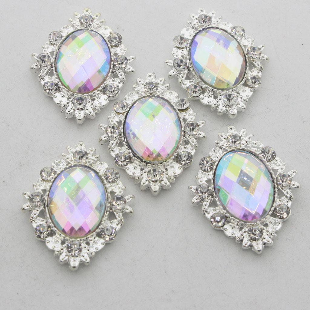 10pcs Oval Flatback Acrylic Crystal Rhinestone DIY Embellishments ...