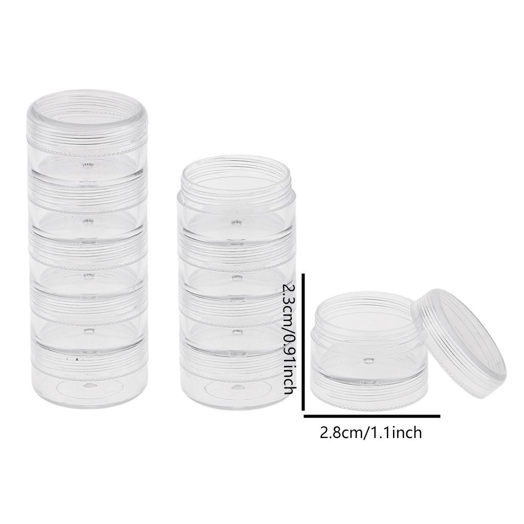 2 Set Storage Stackable Screw Clear Containers 5 Bead Nail Art ...