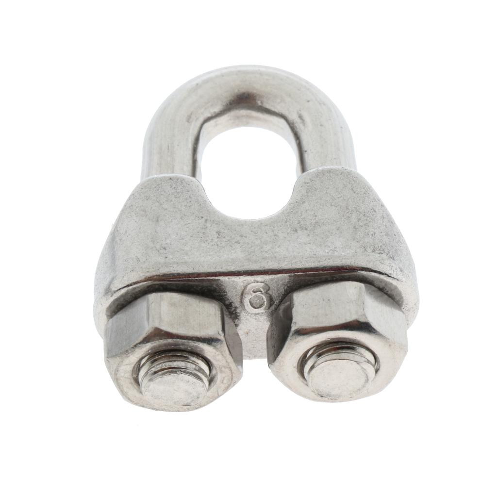 5pcs Stainless Steel Wire Rope Grip U-Shape Cable Clip Clamp 3mm/4/5/6 ...