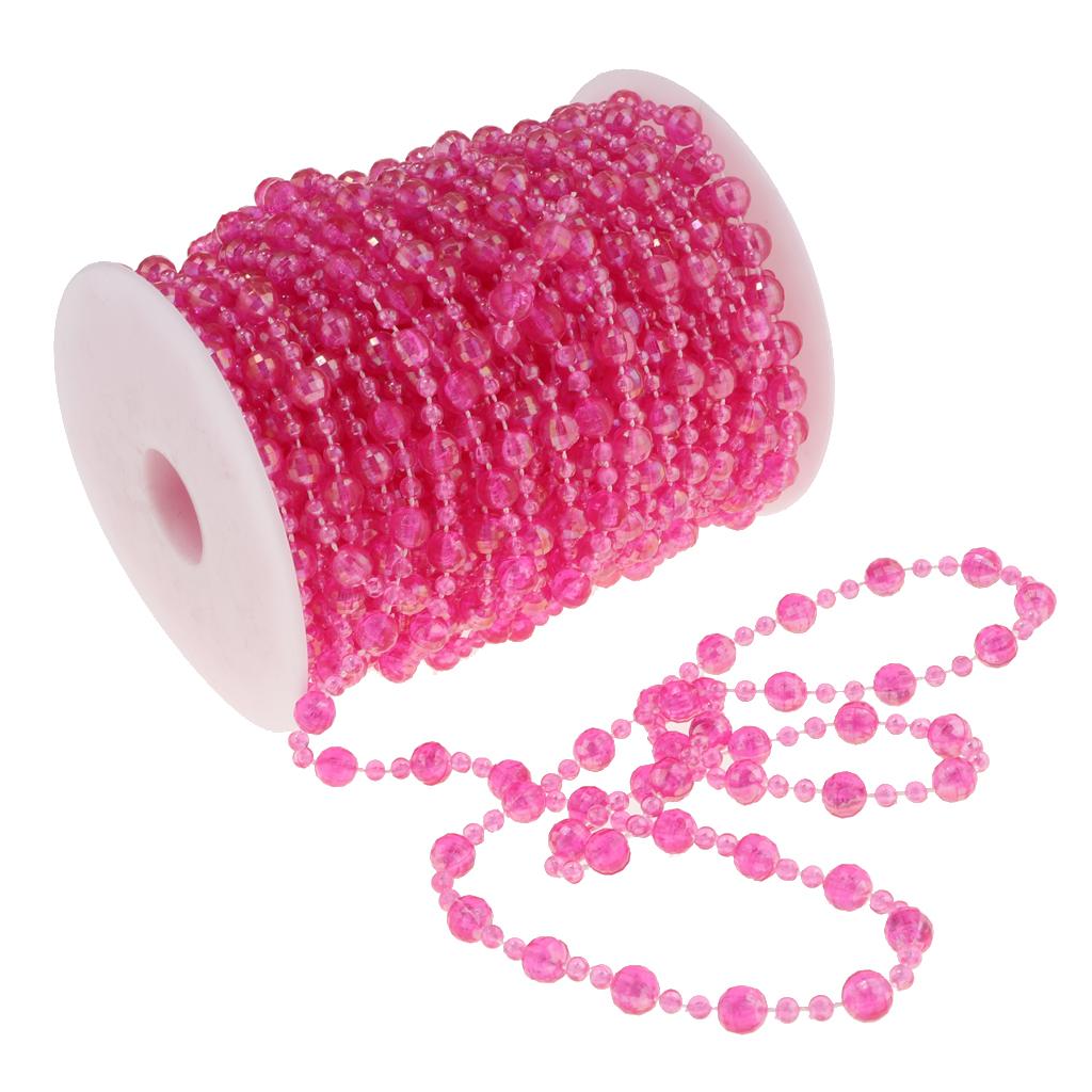 20m/66 ft String Pearl Beads Crystal Strand Garland Wedding Party DIY ...