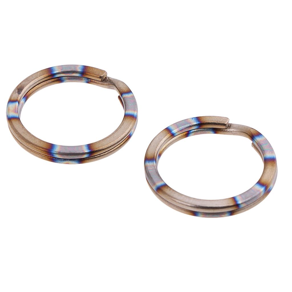 2pcs Titanium Key Rings Heavy Duty Split Rings Scuba Camping Hiking ...