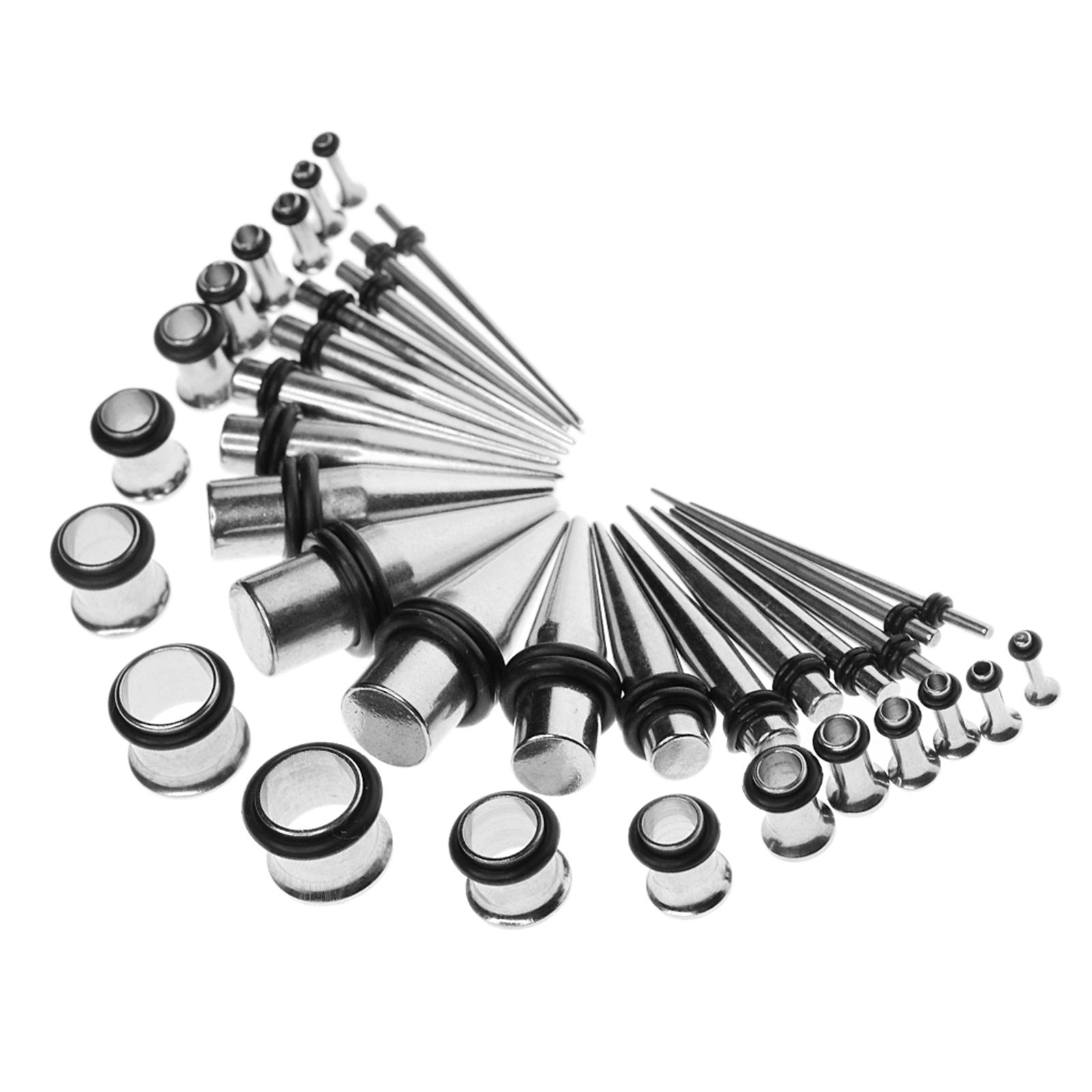 36pcs 14G-00G Ear Plugs Expander Kit Taper Stretcher Gauges Stretching ...