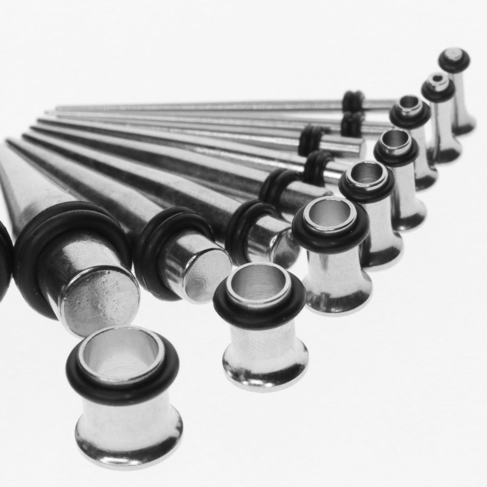 36pcs 14G-00G Ear Plugs Expander Kit Taper Stretcher Gauges Stretching ...