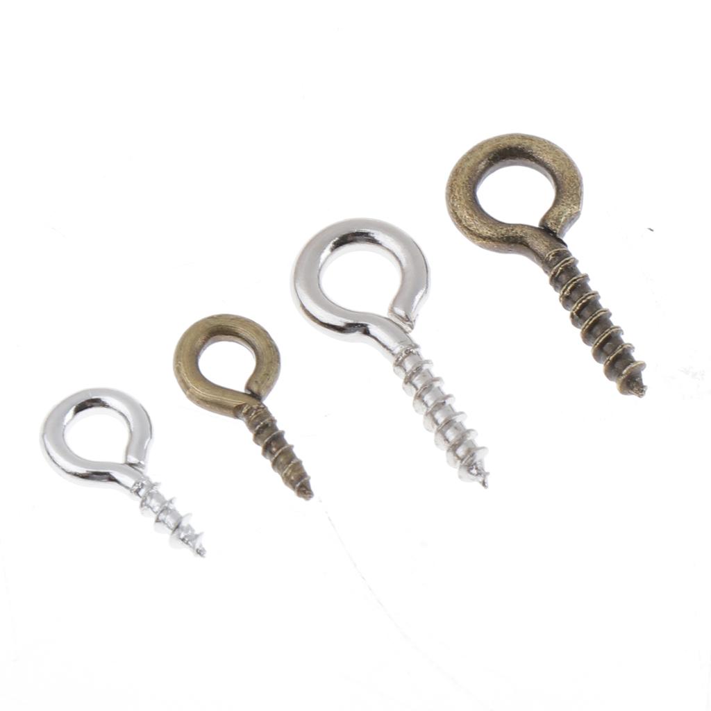 200pcs Craft Mini Eye Pins Eyepins Hooks Eyelets Screw Threaded DIY ...