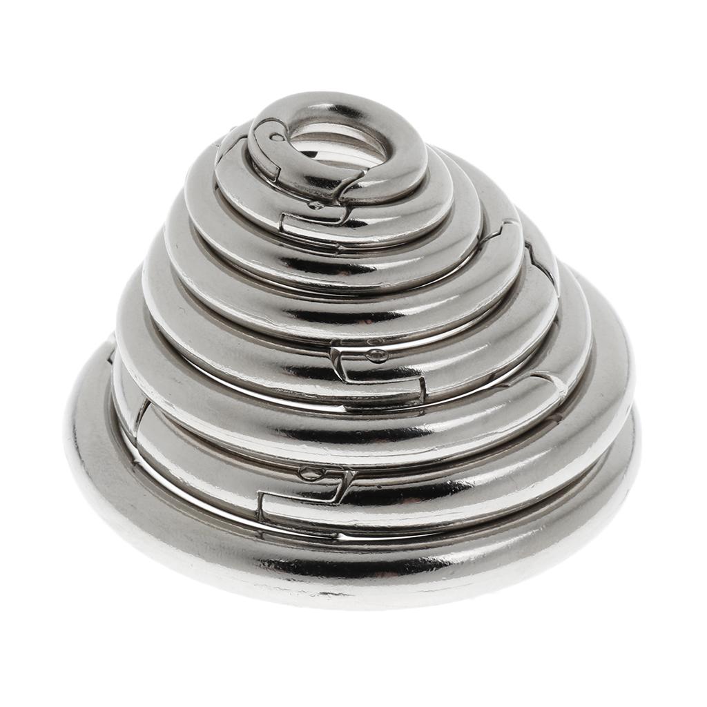 5x Round Carabiner Camping Spring Snap Clip Hook Keychain Key Ring 15mm ...