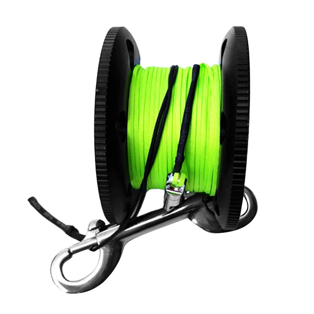 Scuba Diving Dive Aluminum Finger Spool Reel 50m High Visibility Line ...