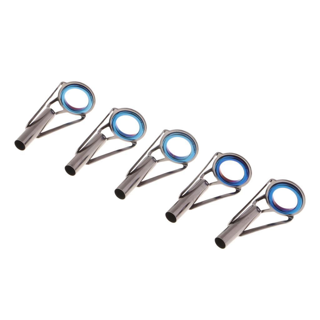 5pcs Fishing Rod Tip Tops Repair Kit Ceramic Eye Rings Rod Guides | eBay UK