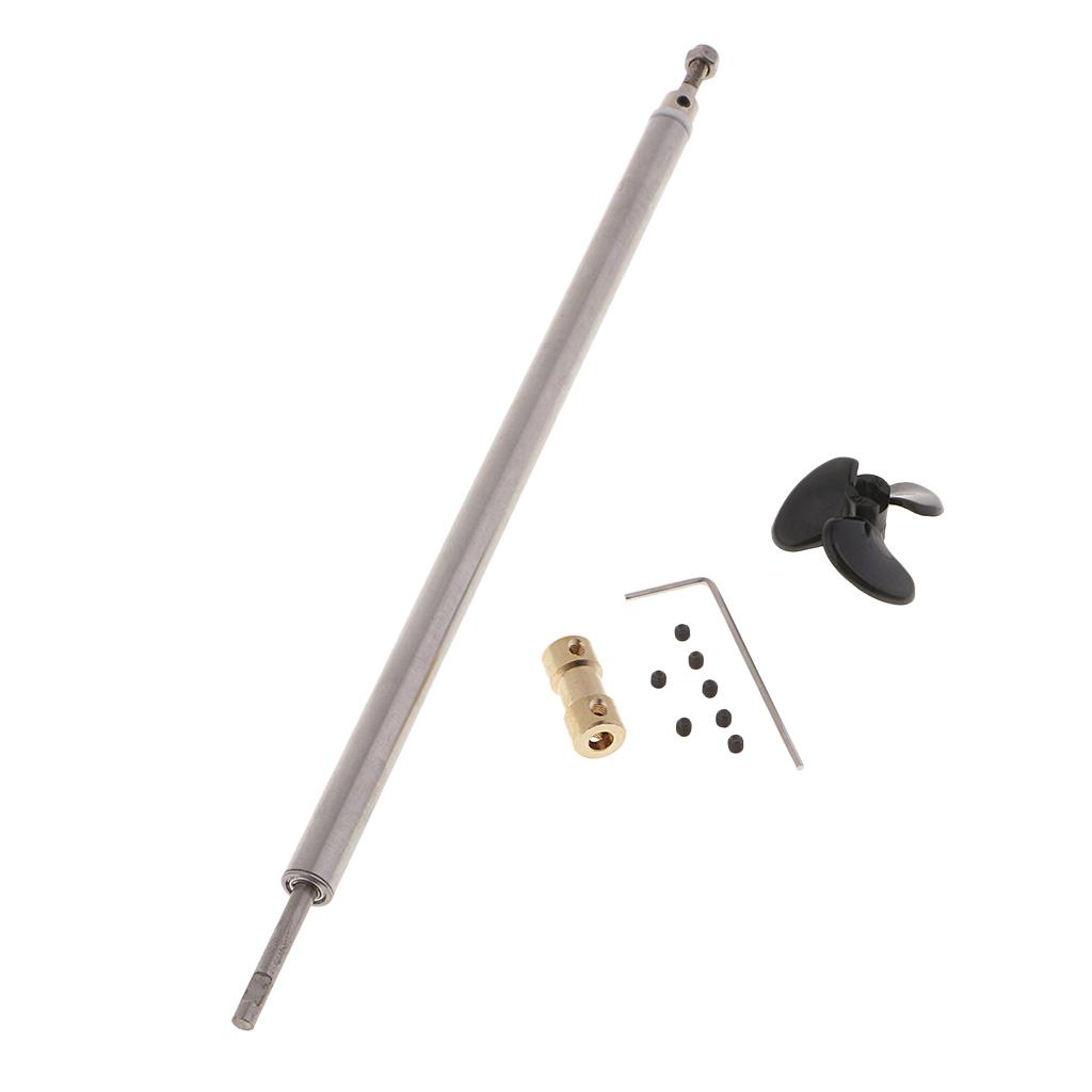 RC Boat Ship Drive Shaft Kit 4mm Shaft+ Sleeve+ Propeller + Universal ...