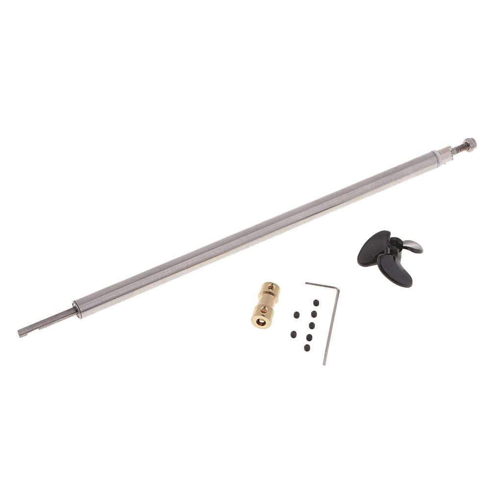 RC Boat Ship Drive Shaft Kit 4mm Shaft+ Sleeve+ Propeller + Universal ...