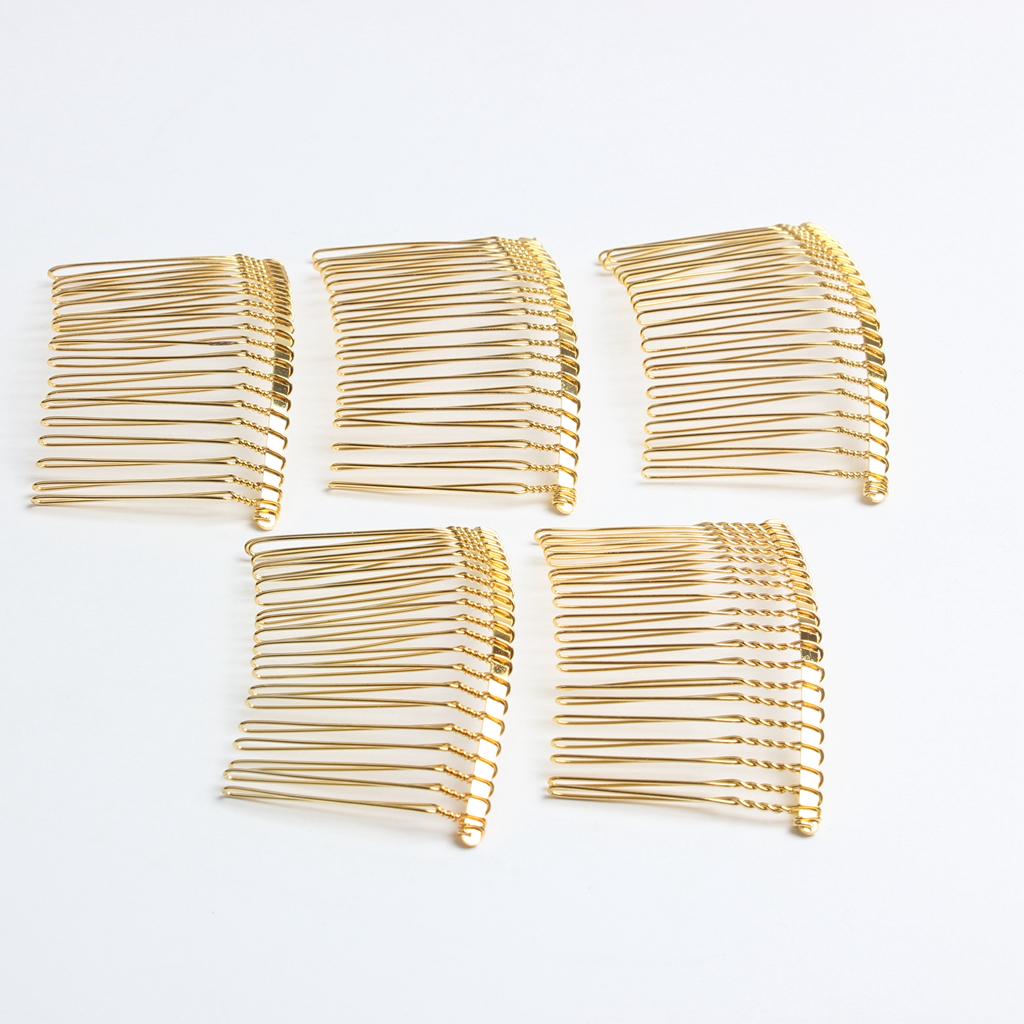 10x 20 Teeth Fancy Metal Wire Hair Clip Combs Handmade Bridal Wedding ...