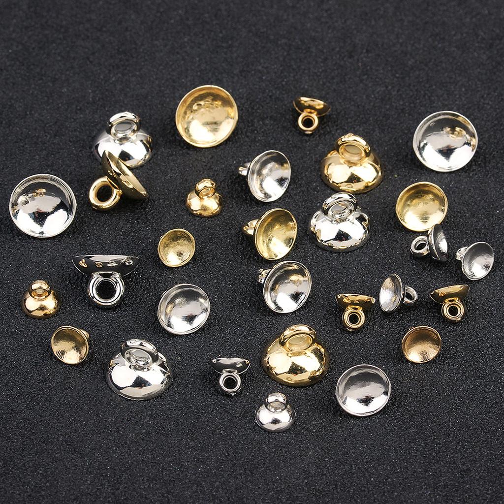 200-Pack Plastic Half Round Bell Shape Beads End Caps with Loop ...