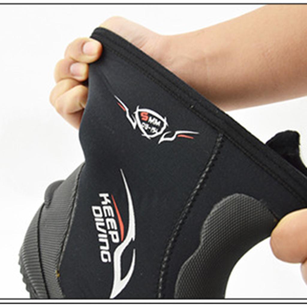 5mm Neoprene Scuba Diving Snorkeling Booties High Cut Zipper Wetsuit ...