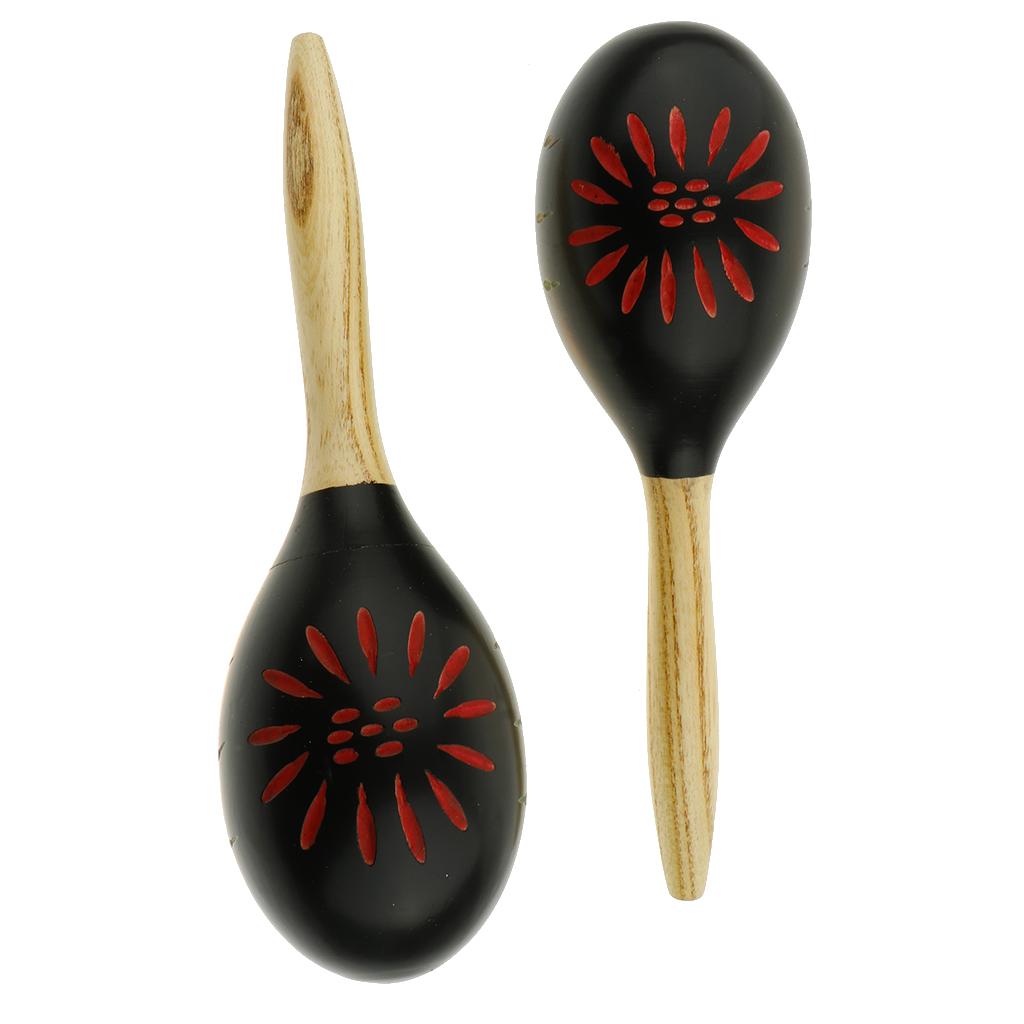 1 Pair Maraca Sand Hammer Egg Ball Rattle Musical Instrument Kids Baby ...