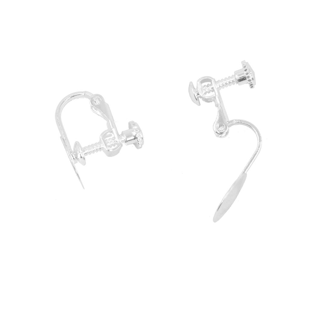 10pcs Screw Back Non-Pierced Earrings Findings with Flat Glue On Pad ...