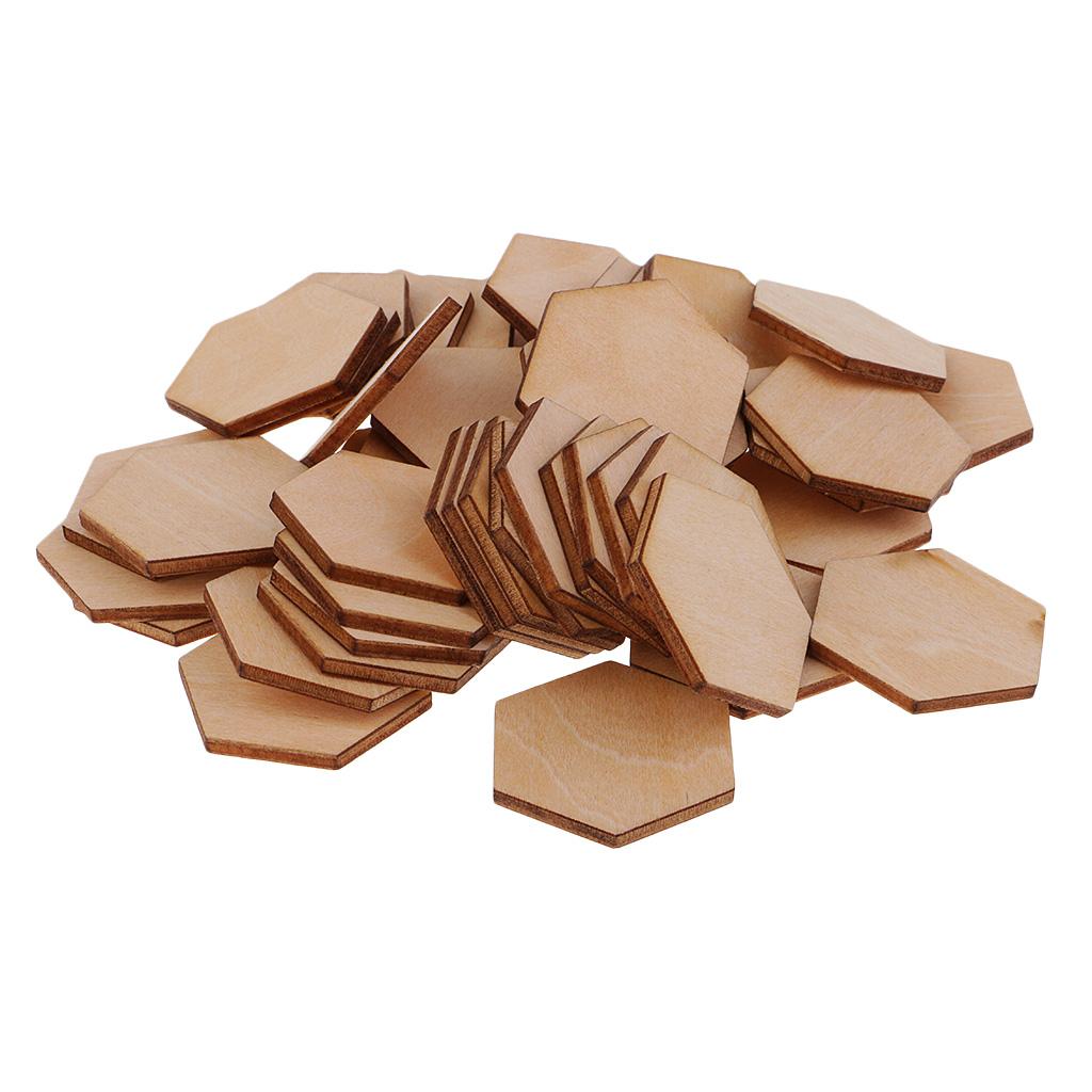 MDF/Wood Hexagon Shapes Wooden Embellishment for Crafting Sewing ...