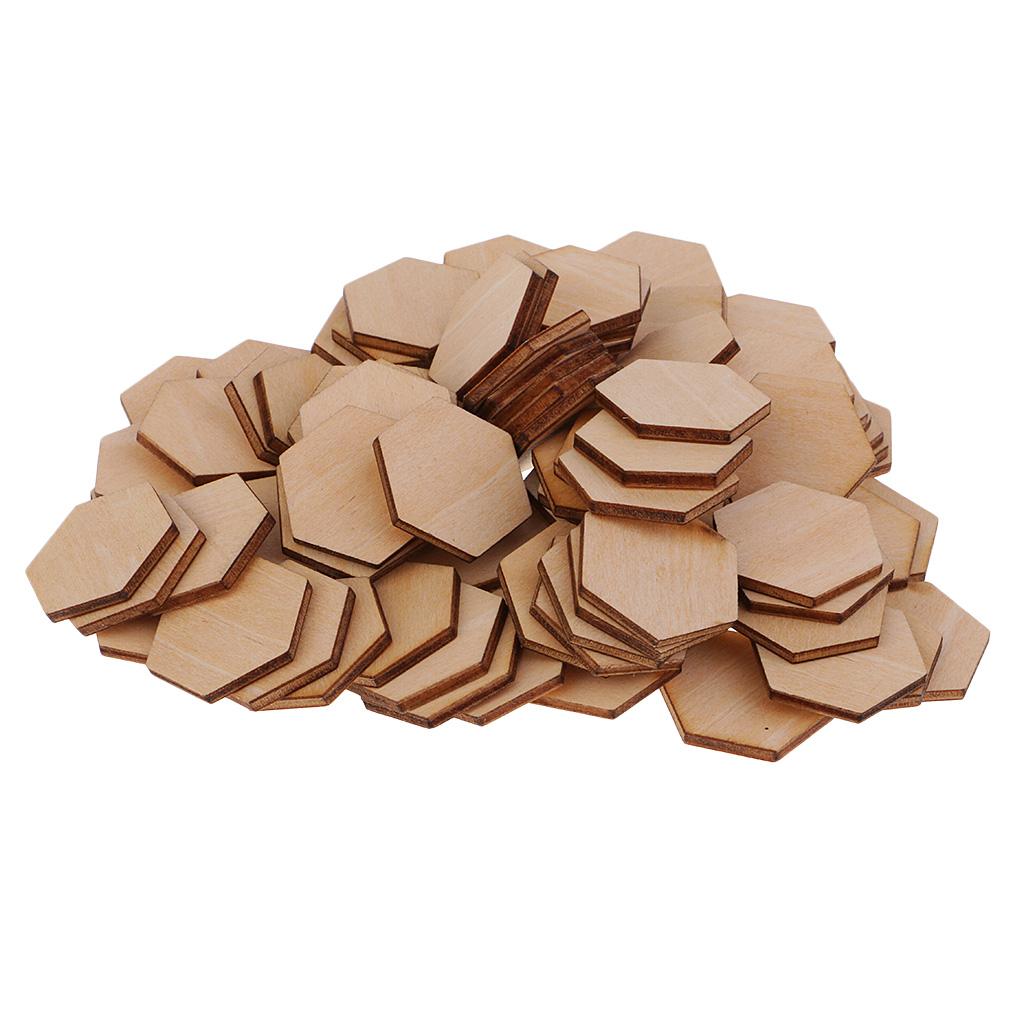 MDF/Wood Hexagon Shapes Wooden Embellishment for Crafting Sewing ...