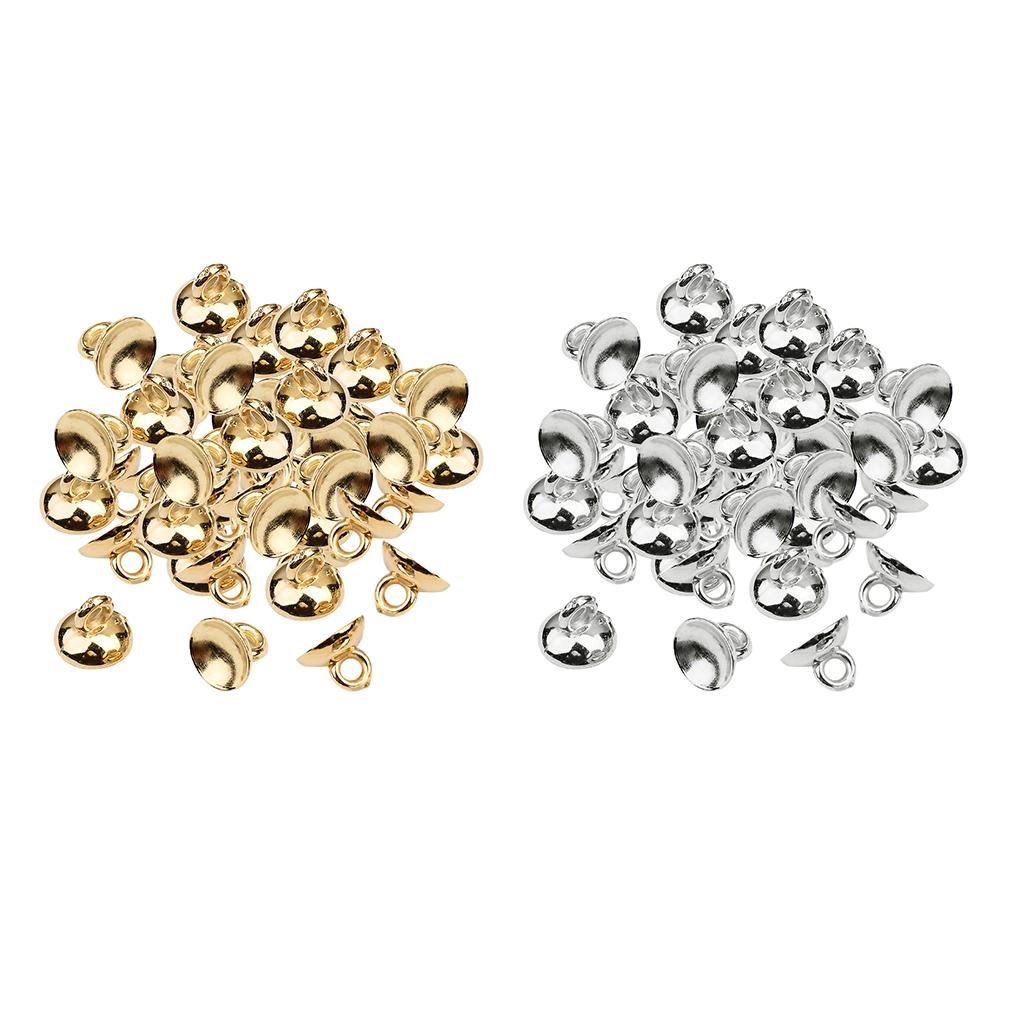 200-Pack Plastic Half Round Bell Shape Beads End Caps with Loop ...