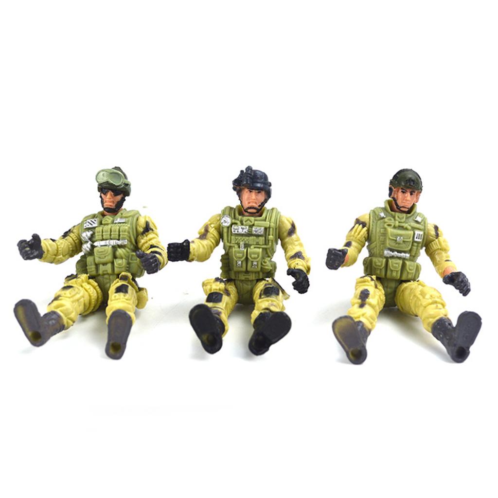 Plastic 6/12/100pcs Set Army Police Soldier DIY Combat Figures Toy Game ...