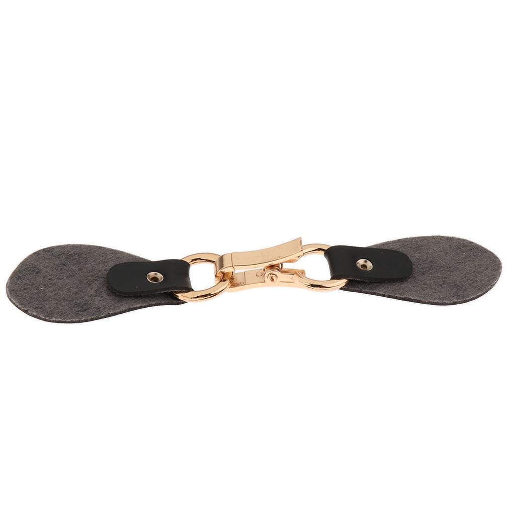 Pair of Leather Snap Toggle Closure Buttons Metal Buckles for Coat ...